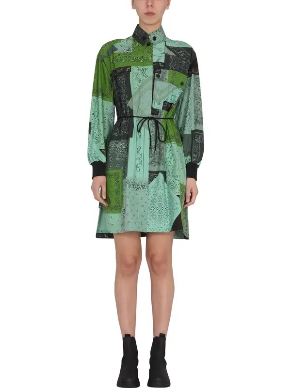 Kenzo Paisley Print Shirt Dress - Green