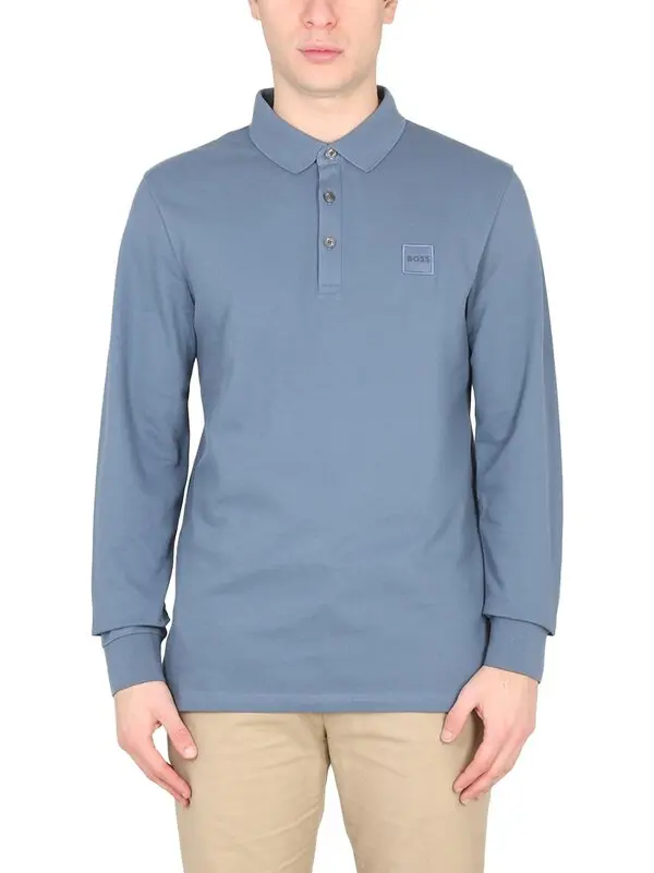 BOSS Polo With Logo Patch - Blue