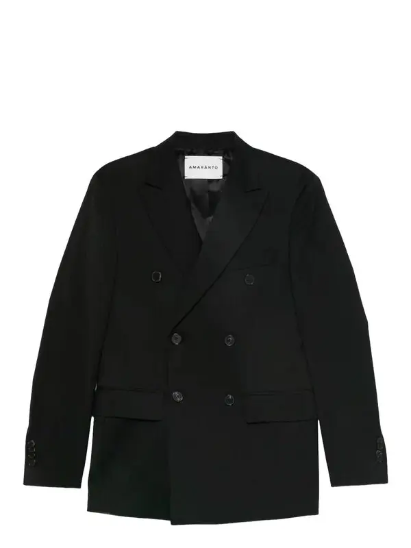 AMARANTO Double-breasted Blazer - Black
