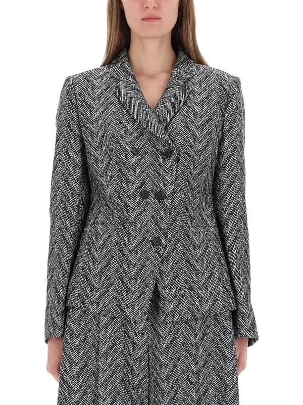 BOSS Herringbone Tweed Blazer - Grey