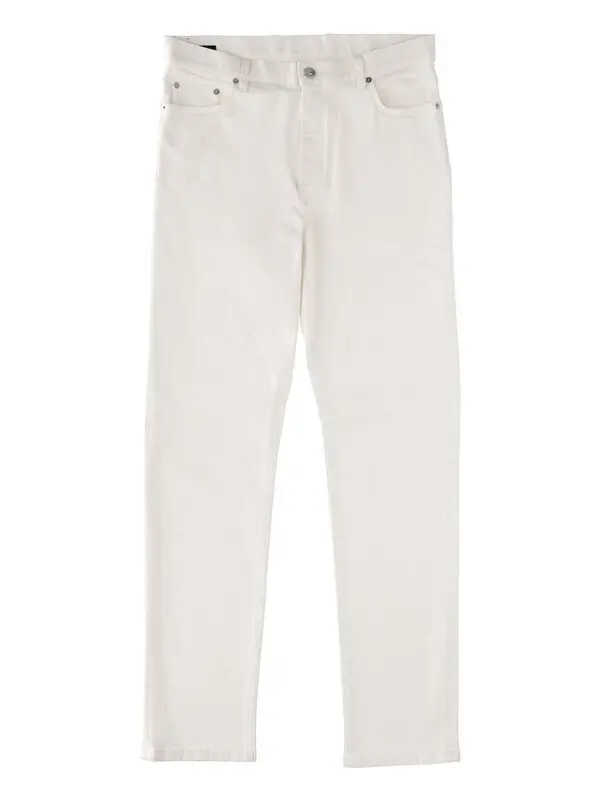 Zegna Cotton Denim Straight Leg Jeans - White