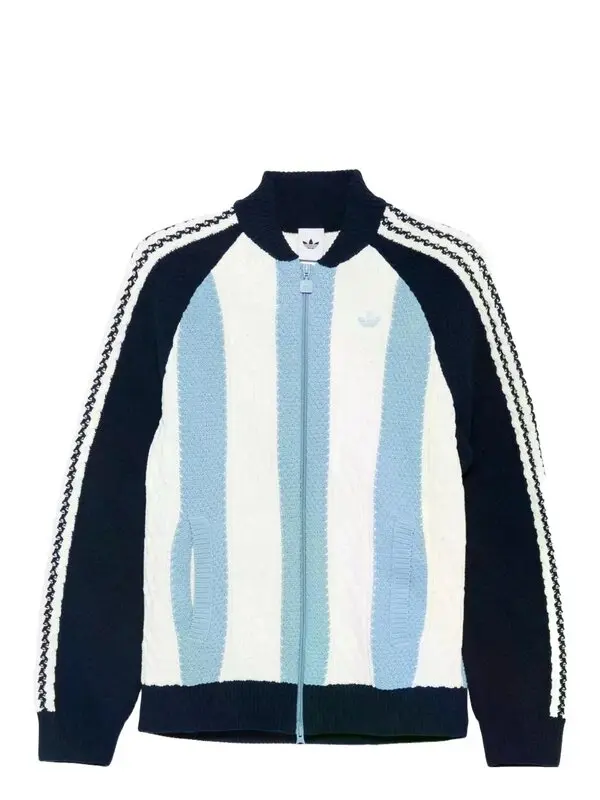 Adidas Archive Striped Zip Cardigan - Blue