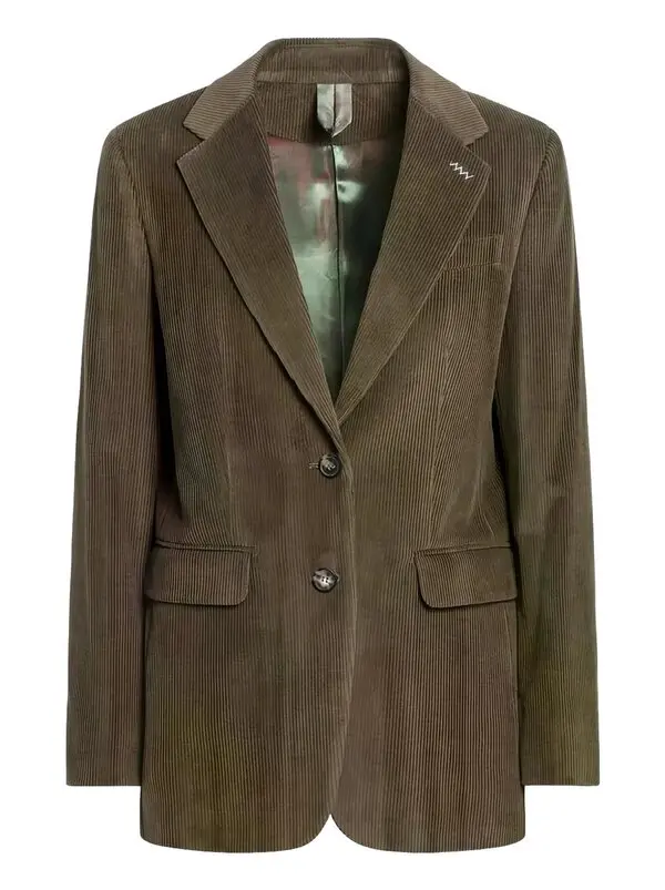 Max Mara Corduroy Single-breasted Blazer - Green