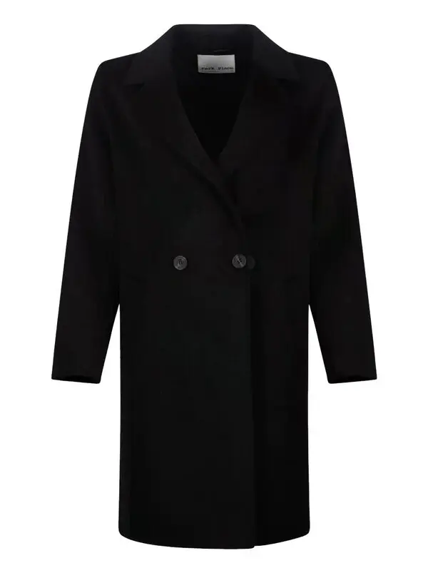 PARK PLACE Uma Double-breasted Coat - Black