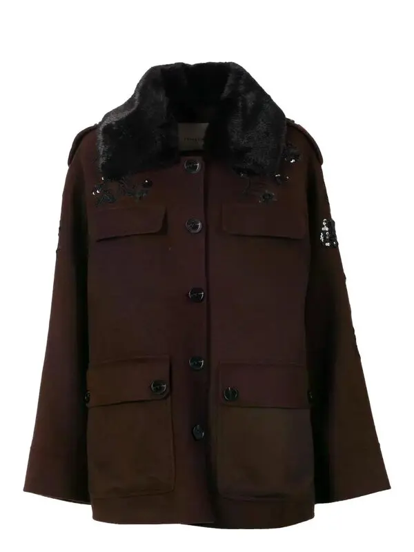 ERMANNO FIRENZE Button-up Coat - Brown
