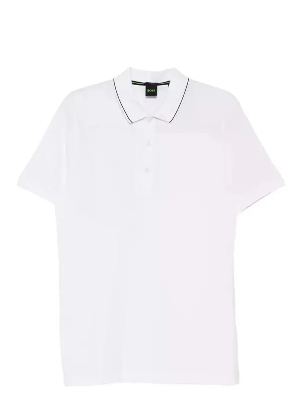 BOSS Piped Polo Shirt - White