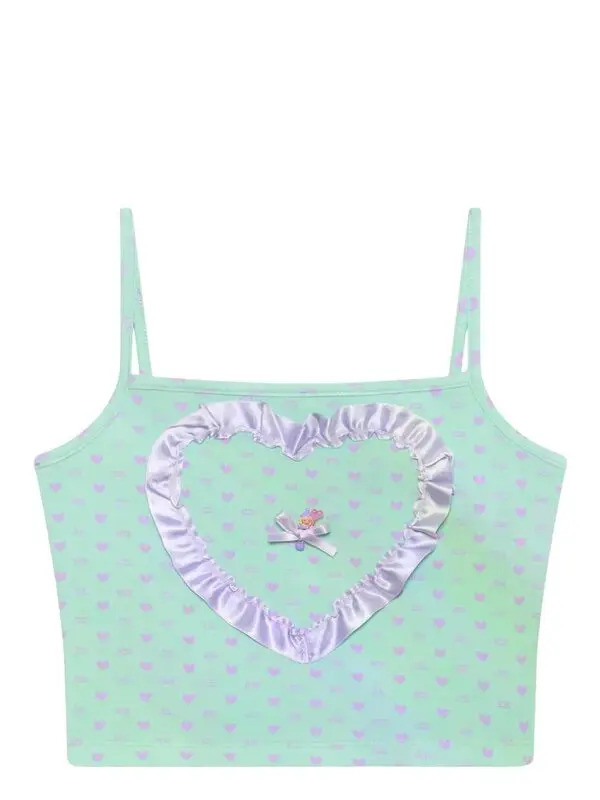 Gcds Heart-print Top - Green