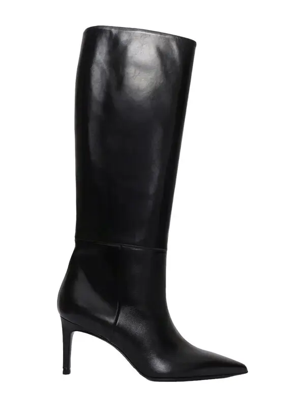 SERGIO LEVANTESI 56mm Ginevra Leather Boots - Black