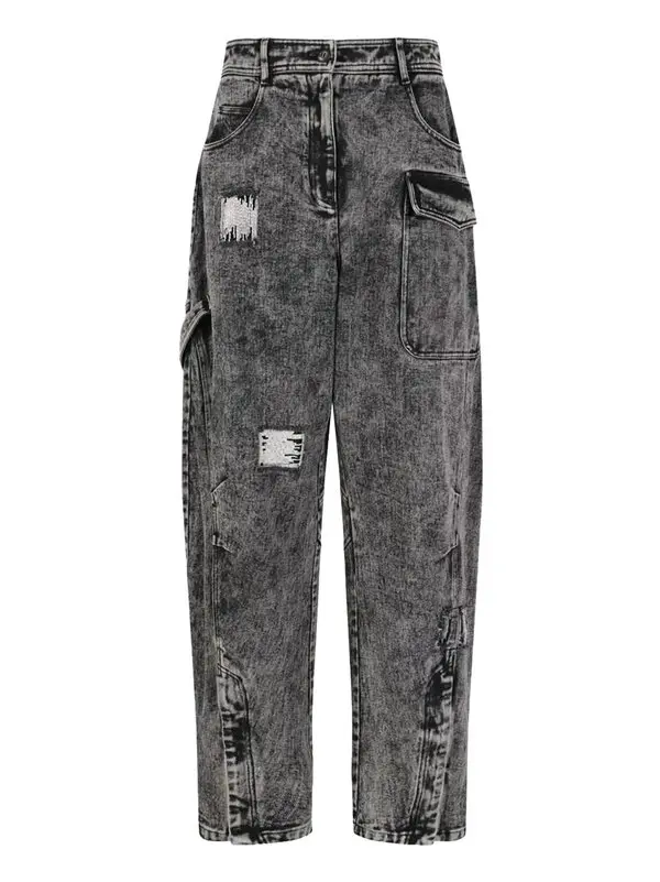 HUI MILANO Ripped Pocket Jeans - Grey