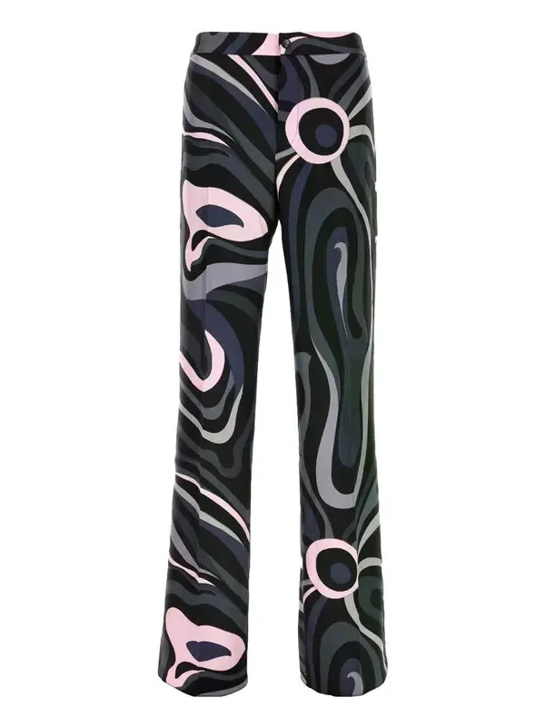 Emilio Pucci Printed-design Trousers - Black