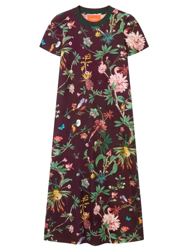 La DoubleJ Sporty Swing Floral-print Dress - Purple