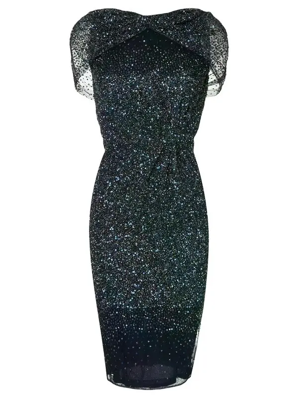 Rachel Gilbert Idalia Fitted Sequin Dress - Blue