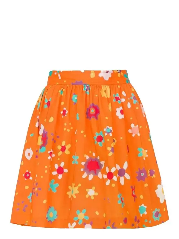 Lhd Mini Floral Raleigh Skirt - Orange