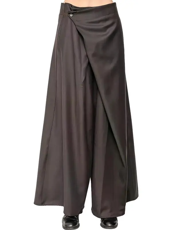 Andrea Ya'aqov Pleated Wide Leg Trousers - Grey