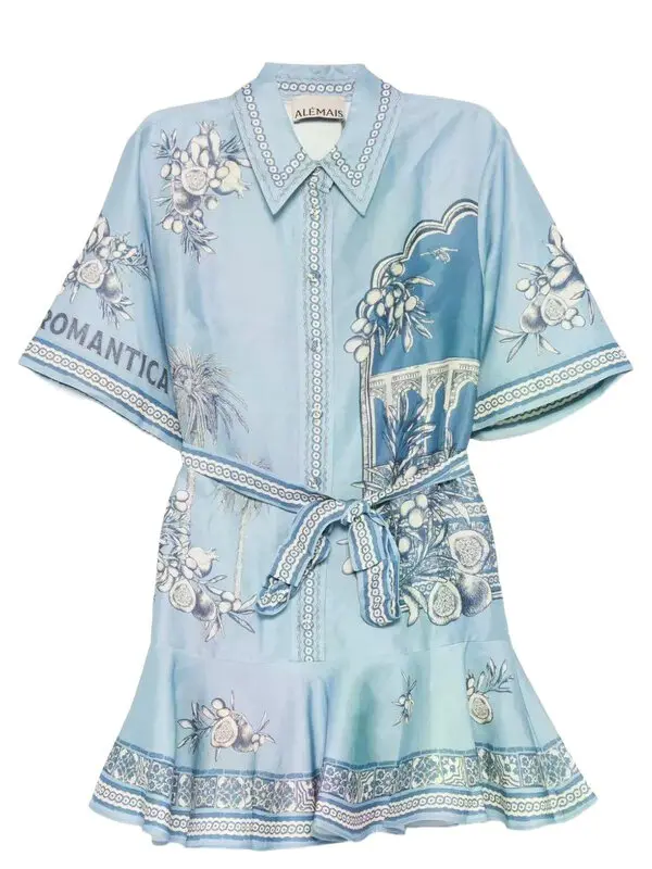 ALEMAIS Villa Romantica Mini Dress - Blue