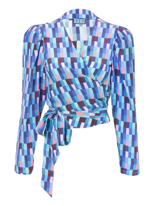Lhd Odalys Geometric Pattern Blouse - Blue