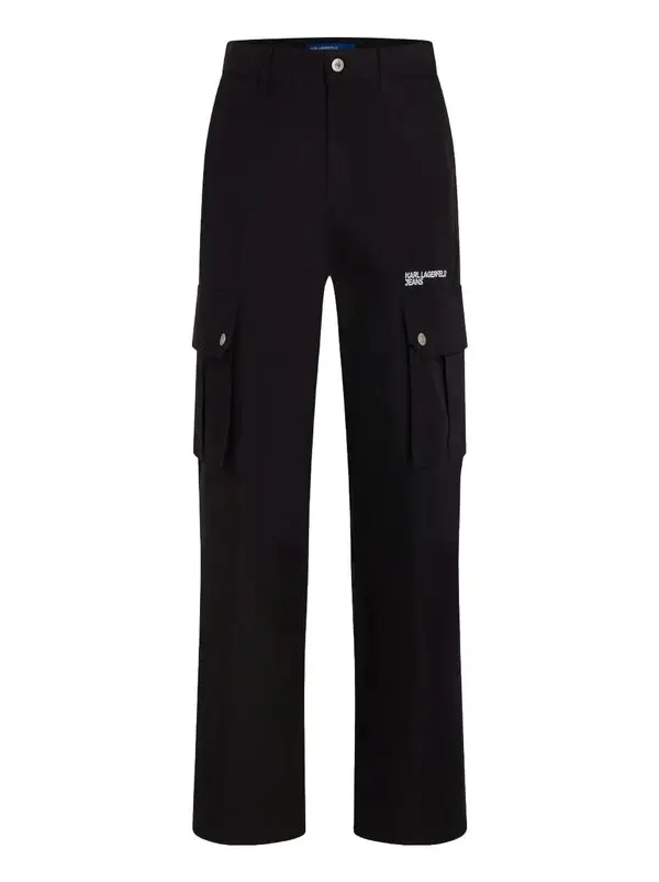 Karl Lagerfeld Logo-embroidered Trousers - Black