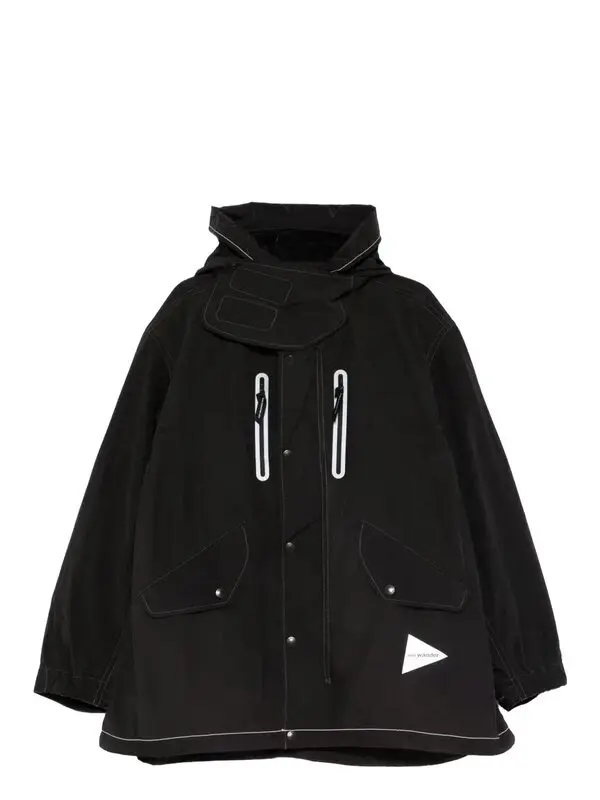 AND WANDER Reflective-stitching Coat - Black
