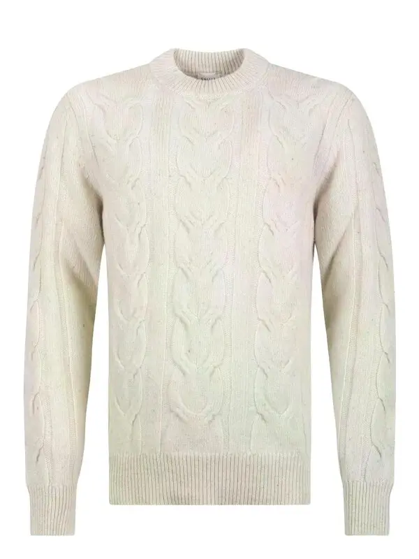 GALLIA Cable-knit Crewneck Sweater - White