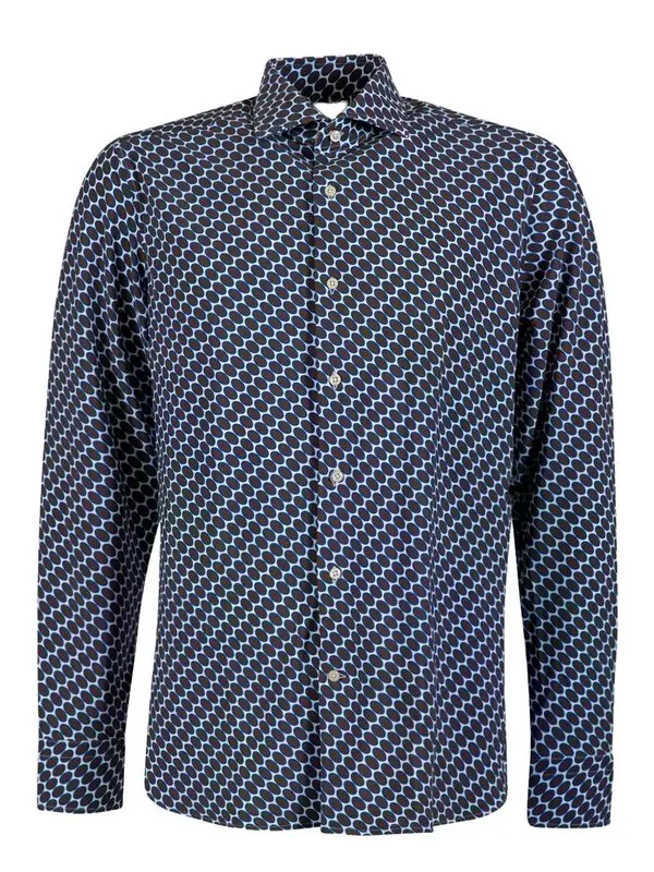 GHIRARDELLI NEXT Patterned Button Shirt - Blue
