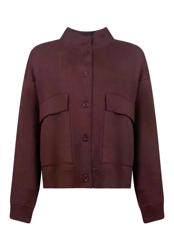 JEI-O Buttoned Jacket With Pockets - Red