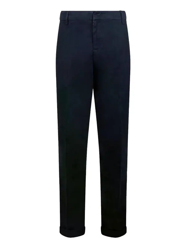 DONDUP Pressed-crease Rolled-hem Trousers - Blue