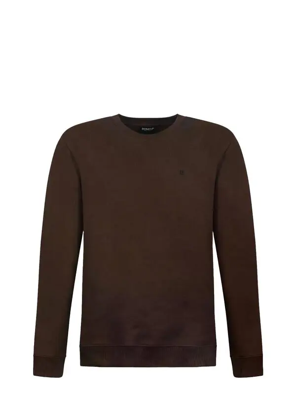 DONDUP Embroidered Logo Cotton Sweatshirt - Brown