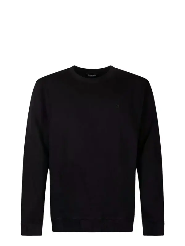 DONDUP Embroidered Logo Crew-neck Sweatshirt - Black
