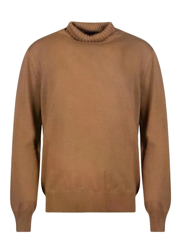 GRAN SASSO Ribbed Turtleneck Sweater - Brown