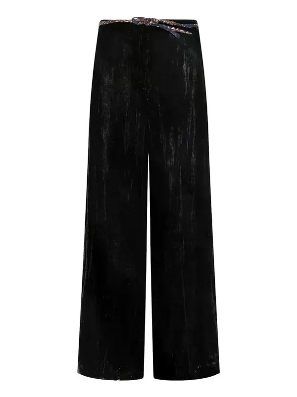 HUI MILANO Belted Trousers - Black