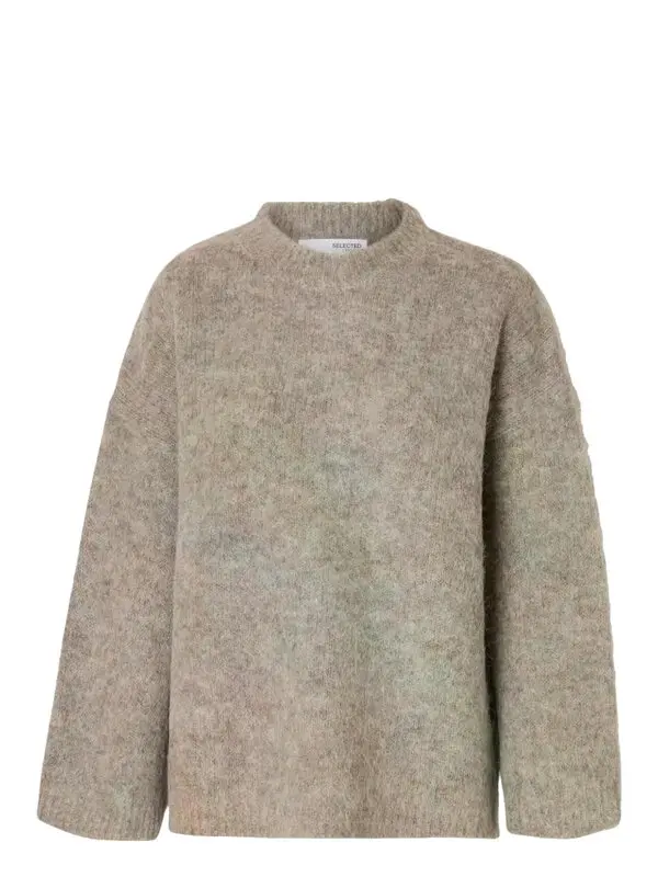 SELECTED Round-neck Sweater - Neutrals