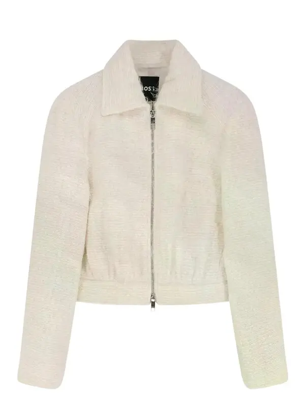 BOSS Zip-up Wide-collar Jacket - Neutrals