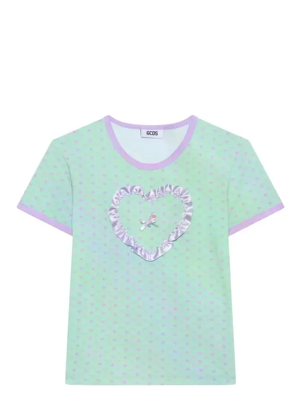Gcds Polly Pocket Heart-print T-shirt - Green