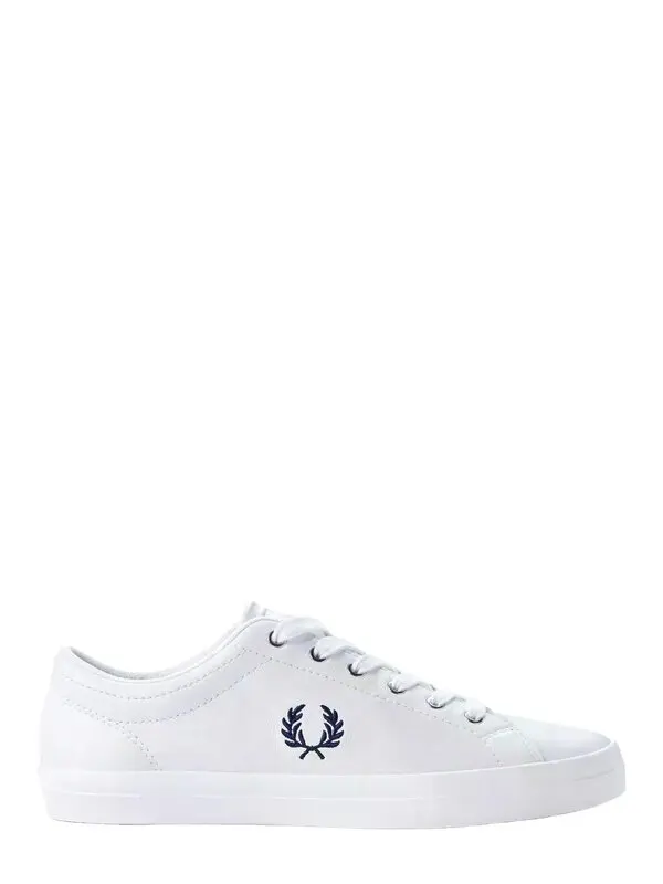 Fred Perry Logo-embroidered Leather Sneakers - White