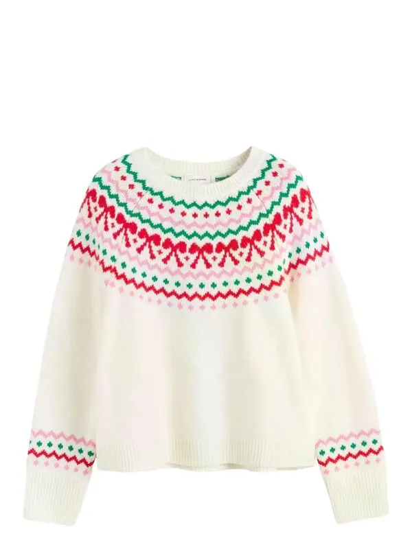 Chinti & Parker Fairisle Bow Sweater - Neutrals