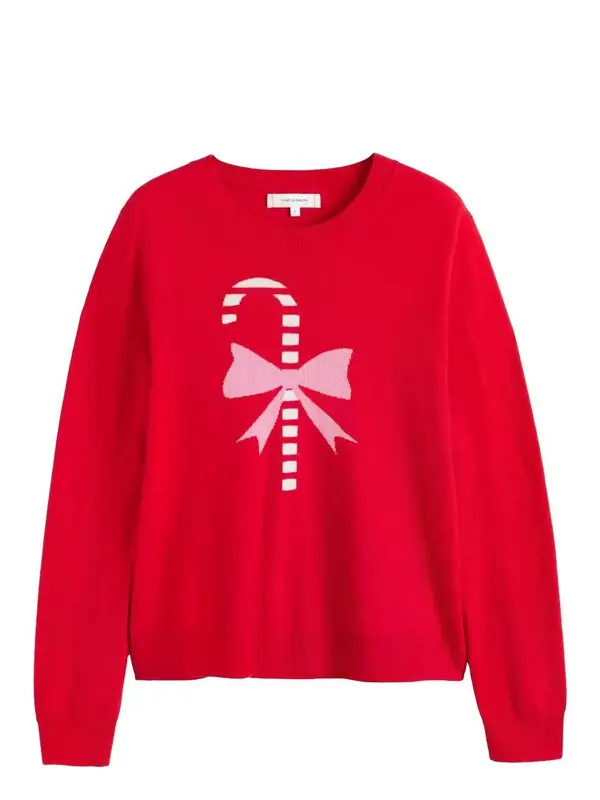 Chinti & Parker Candy Cane Motif Sweater - Red