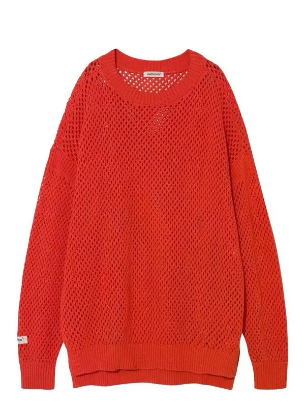 UNDERCOVERISM Open Knit Pullover Sweater - Red