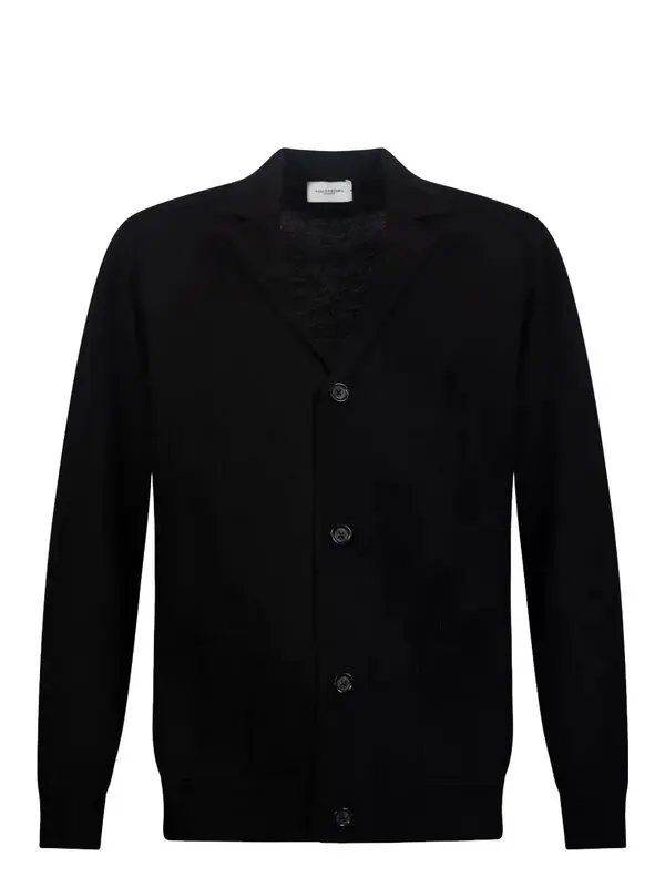 PAOLO PECORA Merino Wool Cardigan - Black