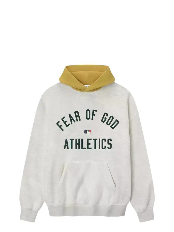 Fear Of God X Mlb Athletics Logo Hoodie - Grey