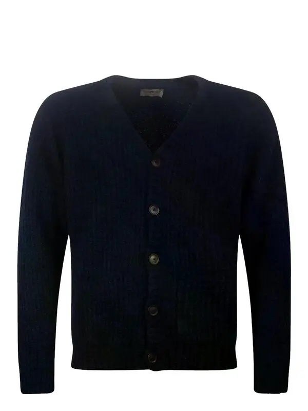 IRISH CRONE Buttoned Cardigan - Blue