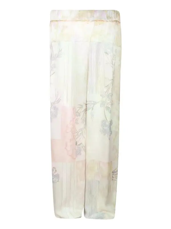 FORTE_FORTE Patchwork Floral-pattern Trousers - Neutrals