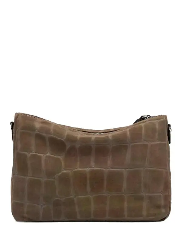 GIANNI CHIARINI Crocodile Effect Clutch - Brown
