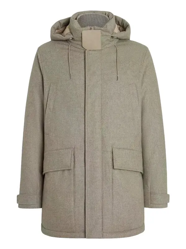 Zegna Hooded Parka Coat - Grey