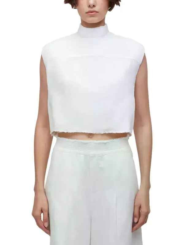 OSKLEN Embellished-collar Sleeveless Top - White