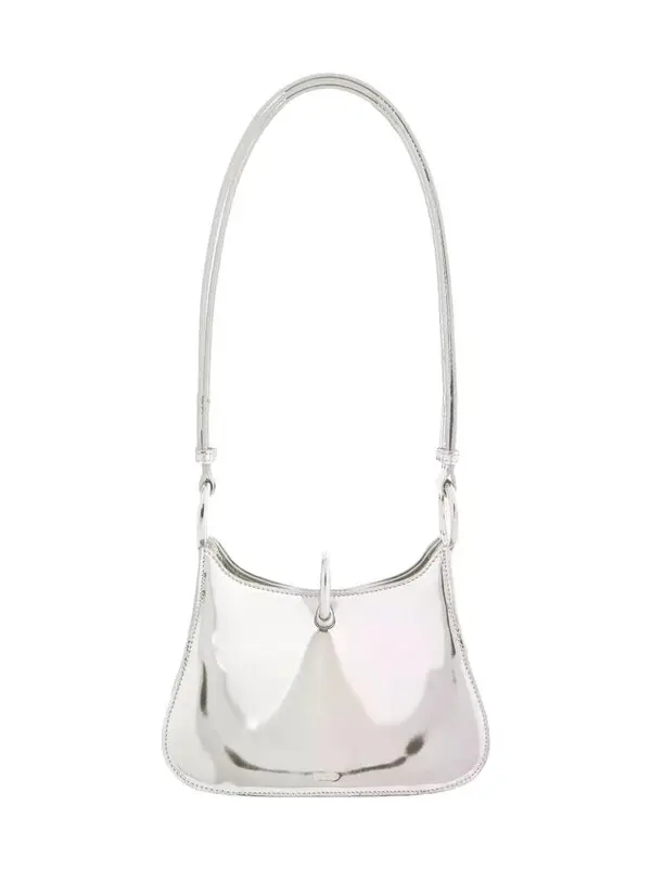 Rabanne Ring-detail Leather Shoulder Bag - Silver