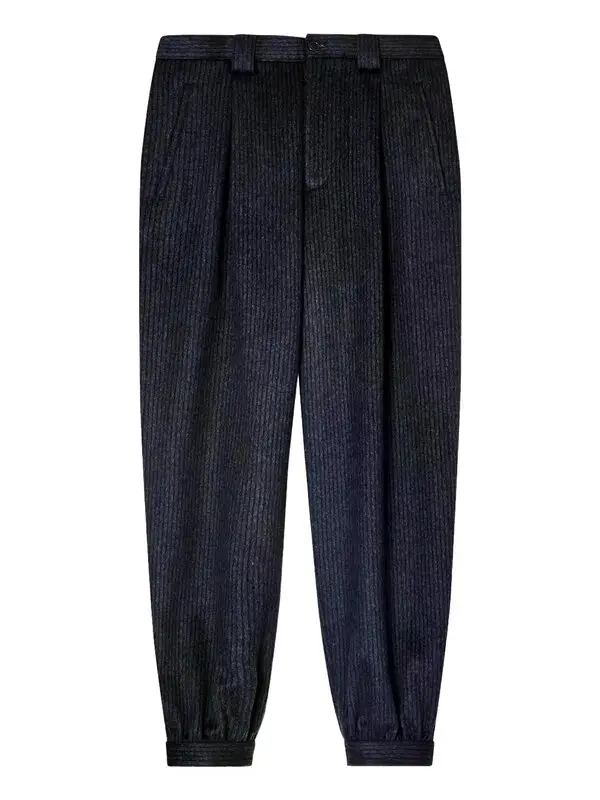 Giorgio Armani Ribbed Cuffed Trousers - Blue