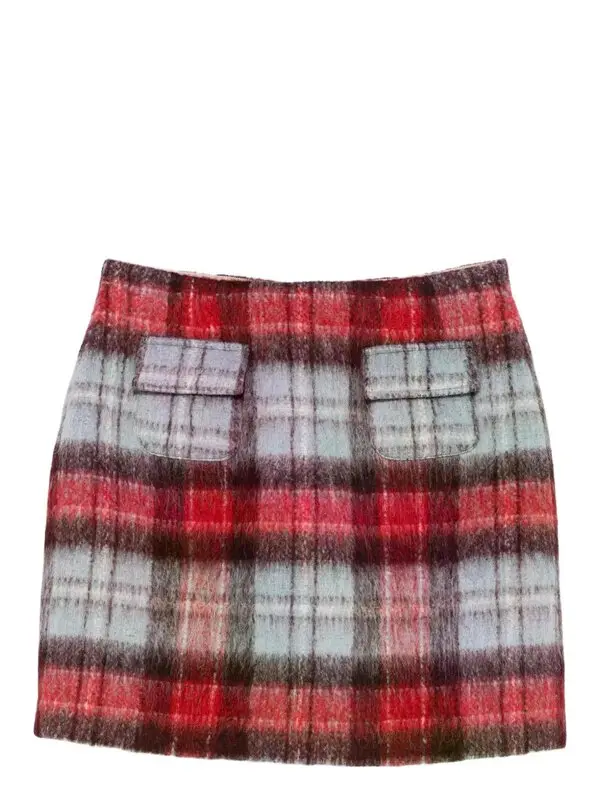 N°21 Flap-pocket Checked Mini Skirt - Red