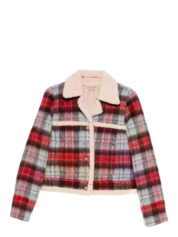 N°21 Checked Button Jacket - Red