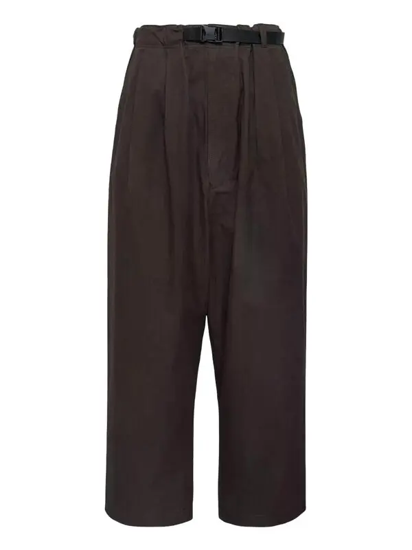 Comme Des Garçons Belted-waist Trousers - Brown