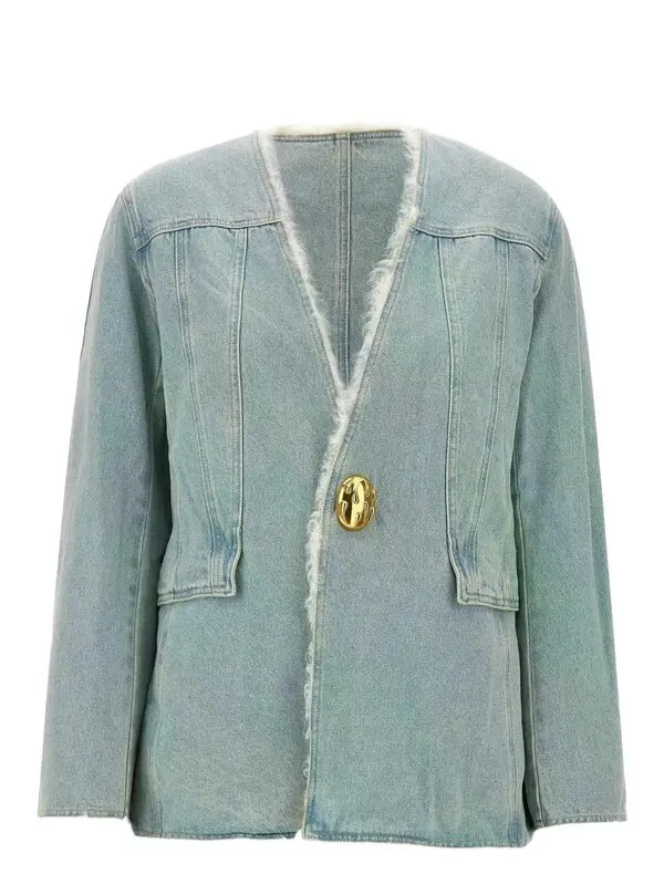 JACQUES Shearling Denim Jacket - Blue